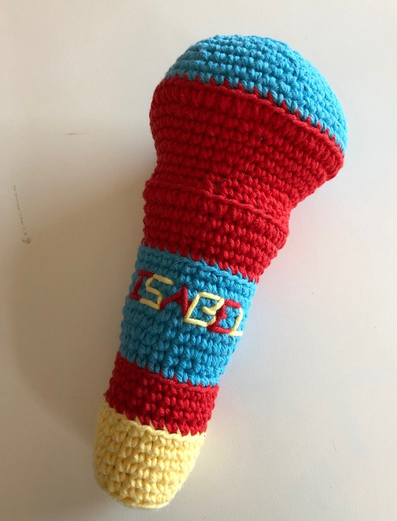 Pattern Only Stuffed Crochet Customized Toy Microphone Red Yellow Blue ...