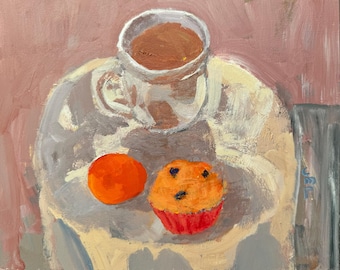 Original Still Life Plant and Orange by Christine Parker ...