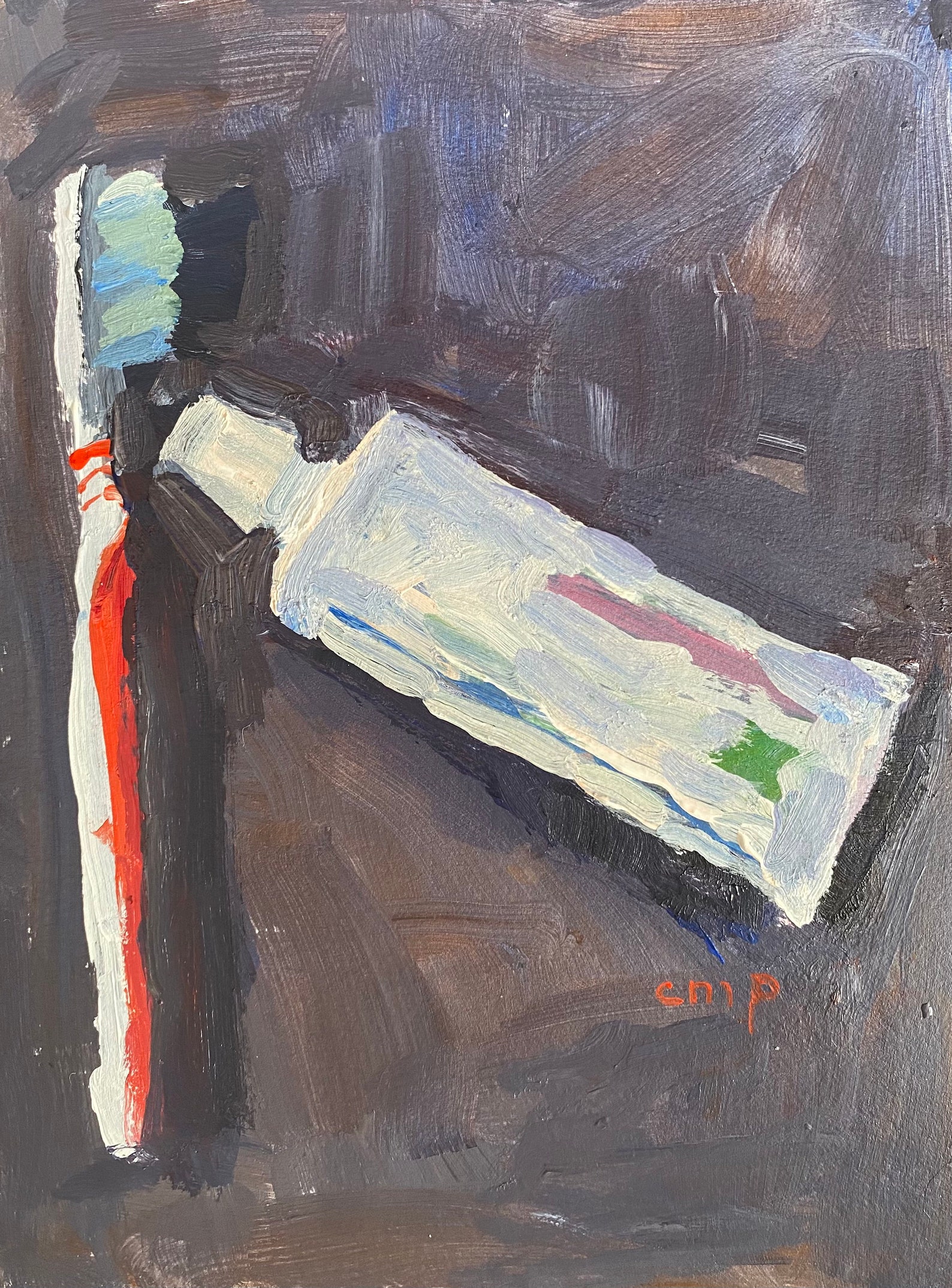 Painting of toothbrush and toothpaste original acrylic | Etsy