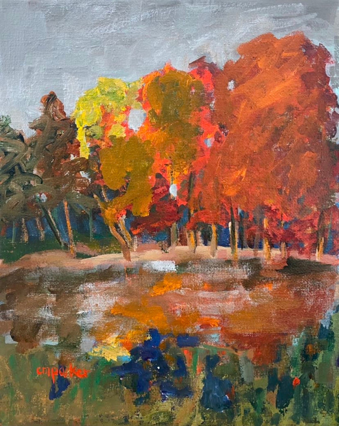 Autumn Landscape, Wall Candy, Original Painting, Fall Leaves, Modern ...