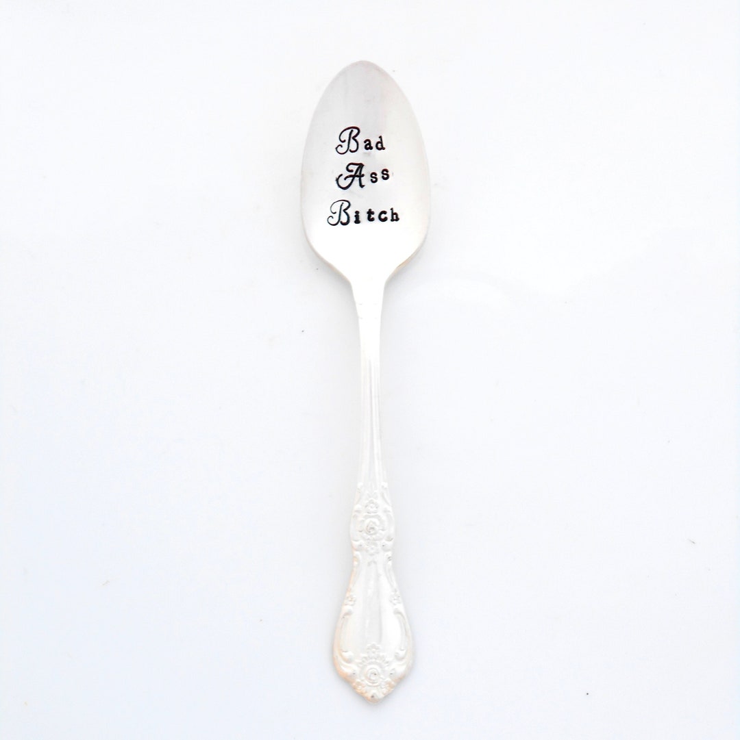 Bad Ass Boss Lady Hand Stamped Coffee Spoon. Hand Stamped Vintage ...