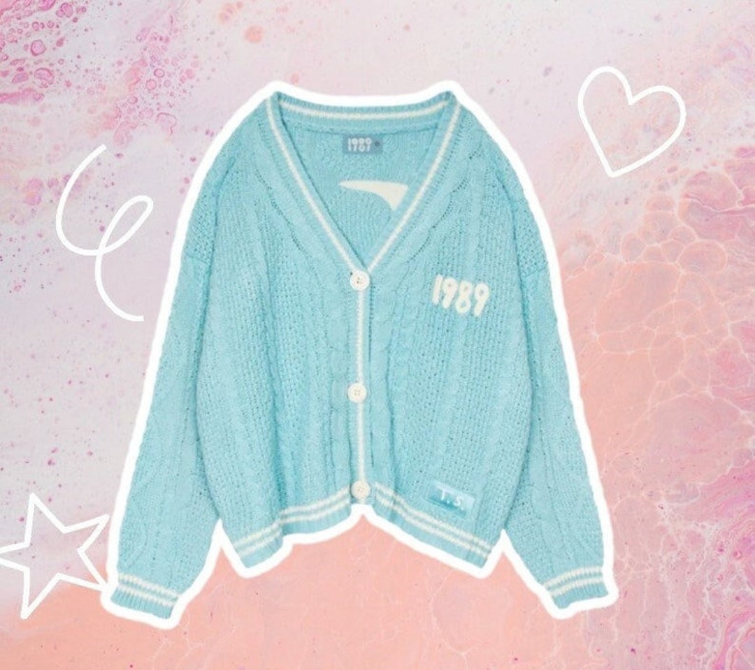 1989 Version Taylor Cardigan Sky Blue 1989 Taylors Cardigan With Patch ...