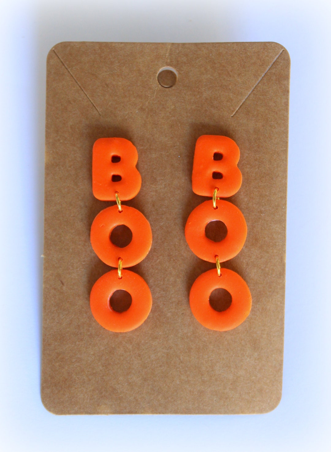 Polymer Clay Boo Earrings, Halloween Boo Earrings, Spooky Boo Dangles ...