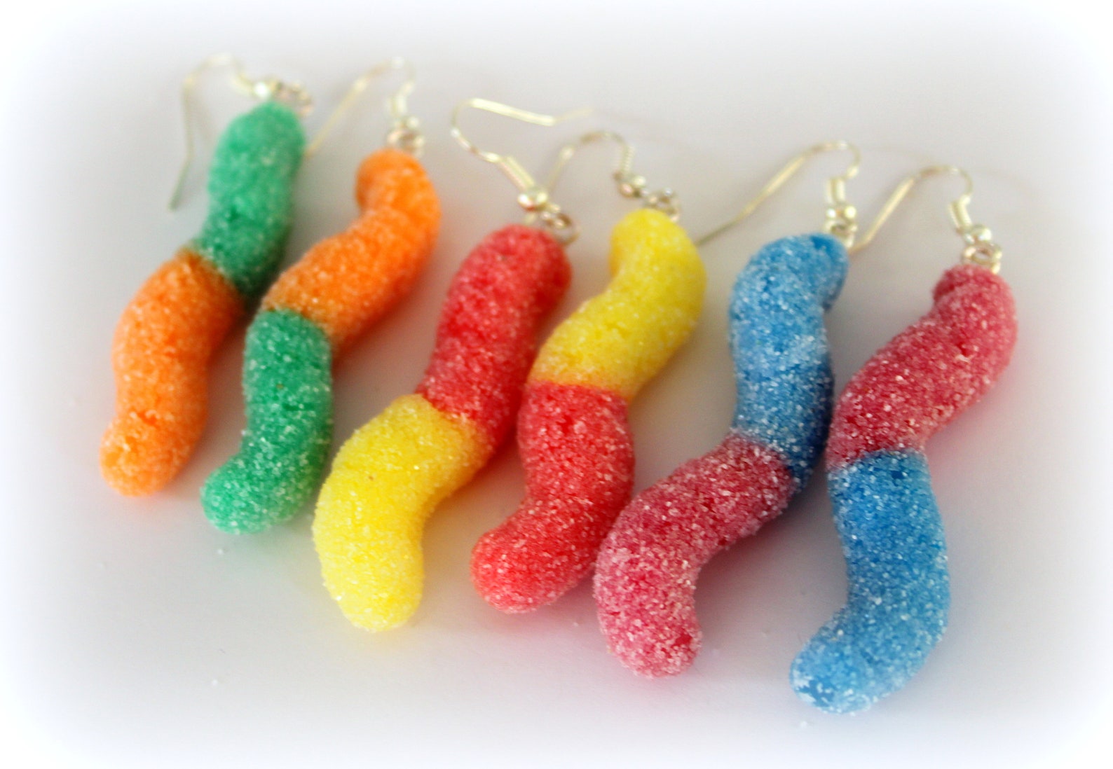 Sour Gummy Worm Earrings Sour Worm Earrings Candy Earrings - Etsy