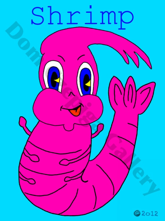 Items similar to Children's Pop Art Print Shrimp on Etsy