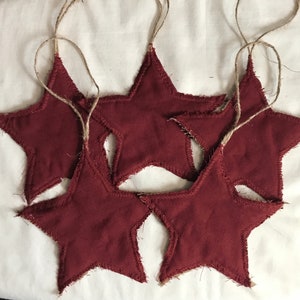 Quilted Fabric Star Ornaments: Handmade Country Primitive Set - Etsy