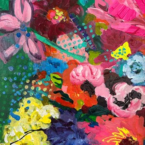 Floral Still Life Print: Expressionistic Flowers, Abstract Canvas Art ...
