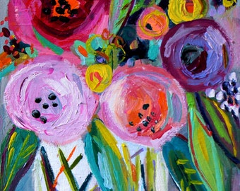 Fine Art Print Colorful Expressionistic Flowers Abstract | Etsy