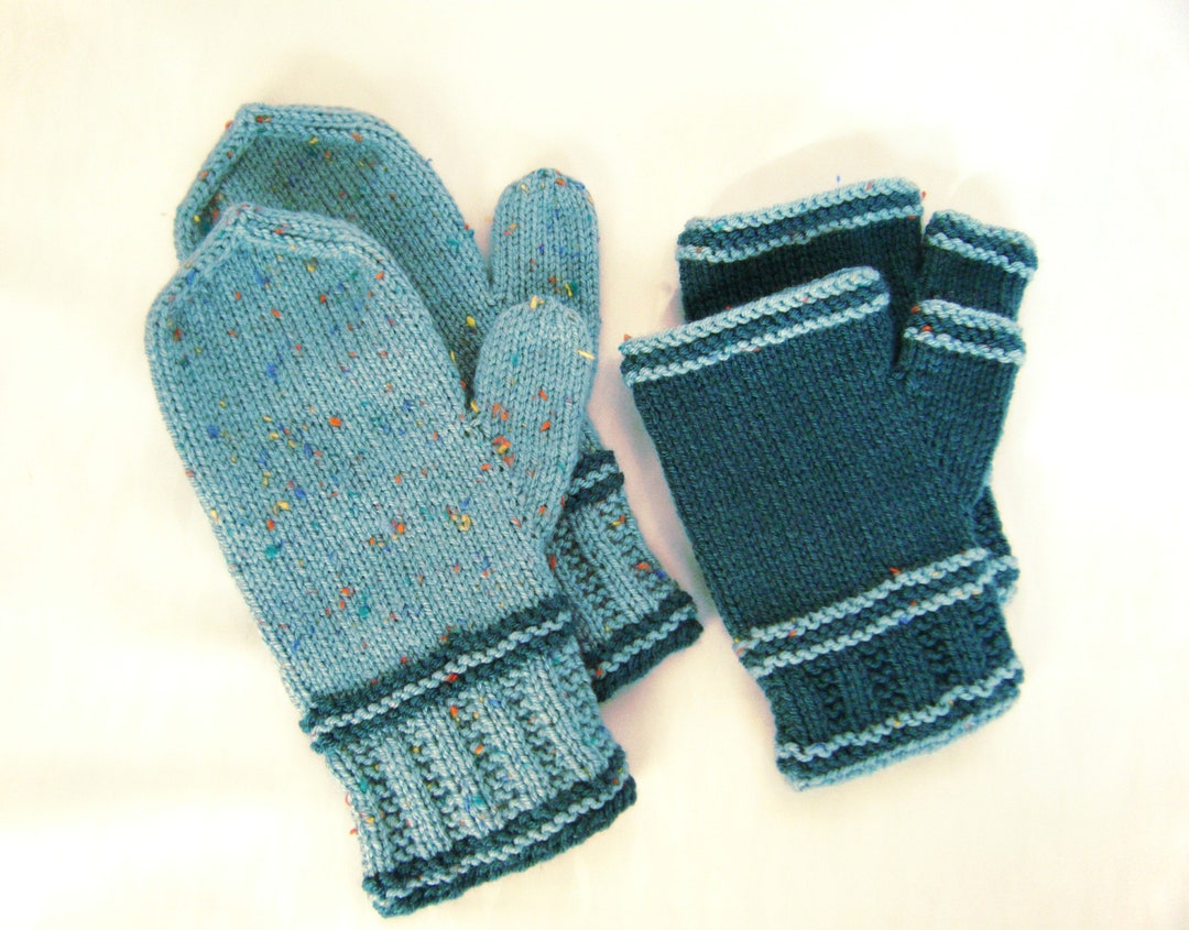 Rails to Trails Mittens or Fingerless Mitts With Ribbed Cuff KNITTING ...