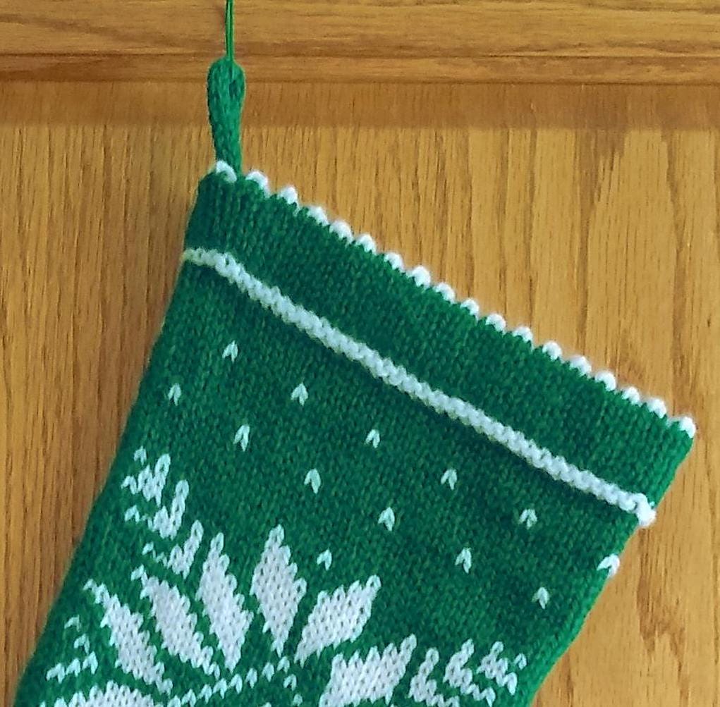 Winter Green Snowflake Christmas Stocking Pattern PDF, Knitted ...
