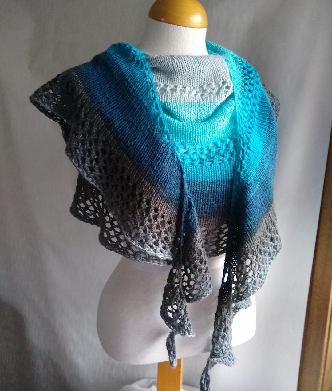 Lace Shawl Knitting Pattern, Crescent Scarf Instructions (PDF Pattern ...