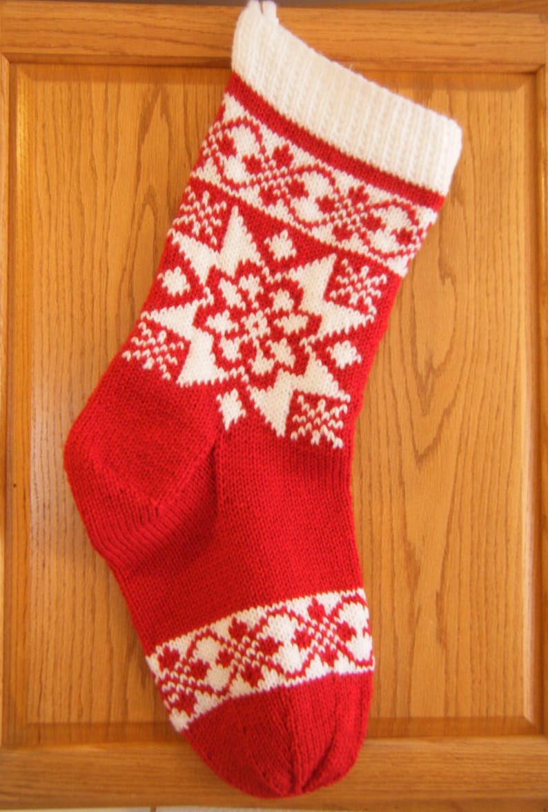 KNITTING PATTERN PDF Christmas Stocking Norwegian Stranded Design Selbu ...