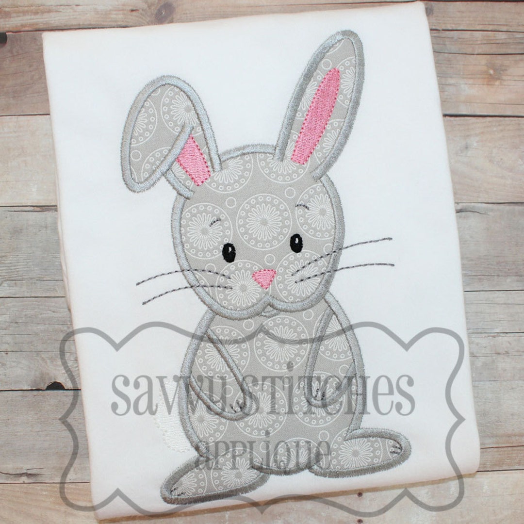 Bunny Machine Embroidery Applique Design - Etsy