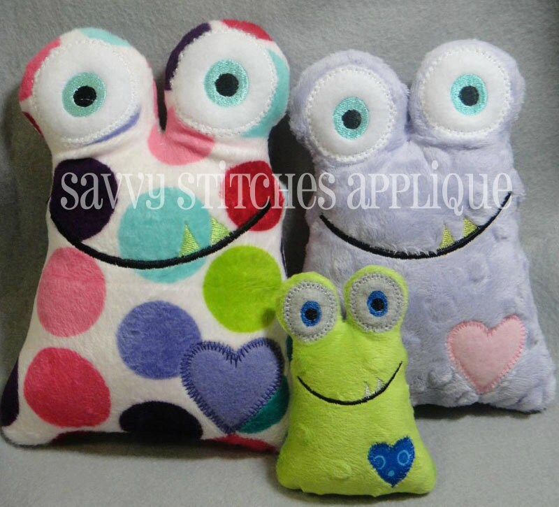Love Monster Plushie Machine Embroidery Design - Etsy