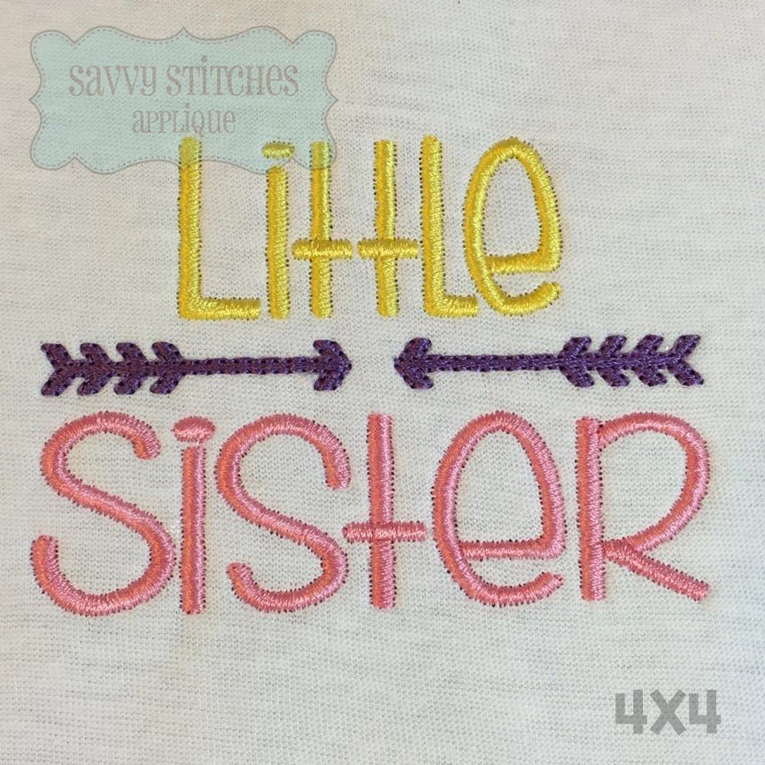 Little Sister Machine Embroidery Design - Etsy