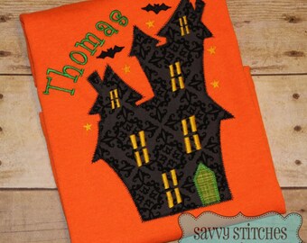 Haunted House Machine Applique Design Halloween Embroidery Pattern - Etsy
