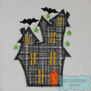Haunted House Machine Embroidery Applique Design - Etsy
