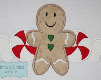 Gingerbread Wreath Machine Embroidery Applique Design | Etsy