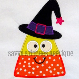 Candy Corn Witch Halloween Machine Embroidery Applique Design - Etsy