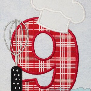 Chef Baking Numbers Machine Embroidery Applique Design - Etsy