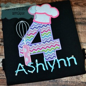 Chef Baking Numbers Machine Embroidery Applique Design - Etsy