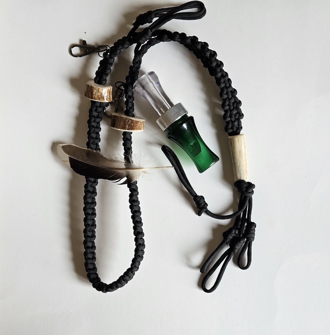 Deer Antler Duck Call Lanyard: Black Paracord Hunting Accessory - Etsy UK