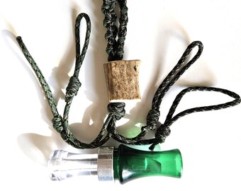 Duck Call Hunting Lanyard: Hand Carved Deer Antler Accent, 6 Call Loops ...