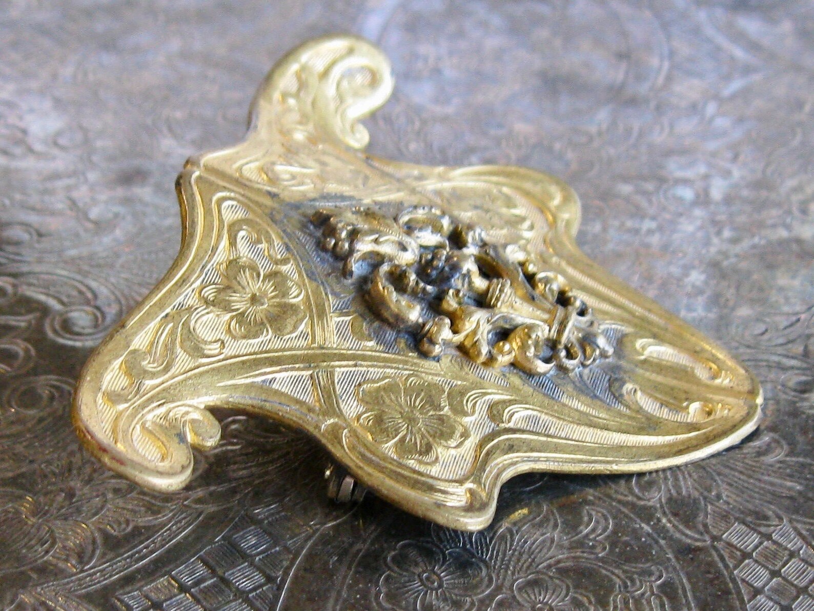 Intriguing Antique Regal Royal Pin / Brooch Double Buckle - Etsy
