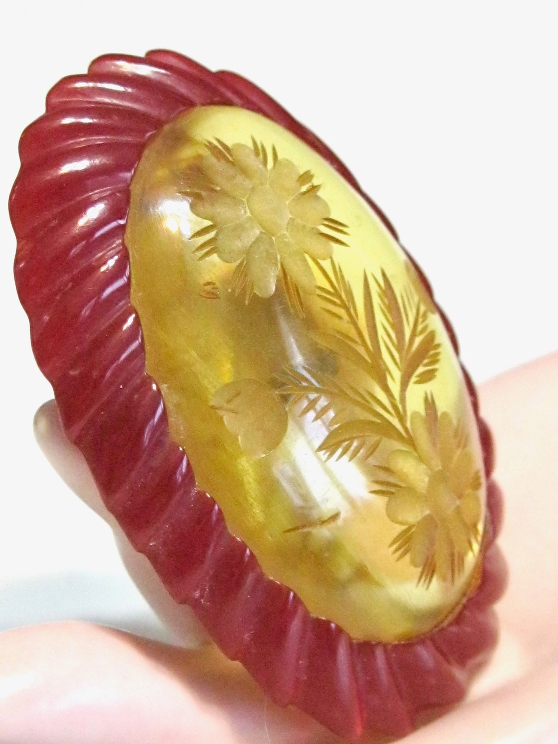 Bold Antique / Vintage 1930's Laminated Bakelite Two Toned - Etsy