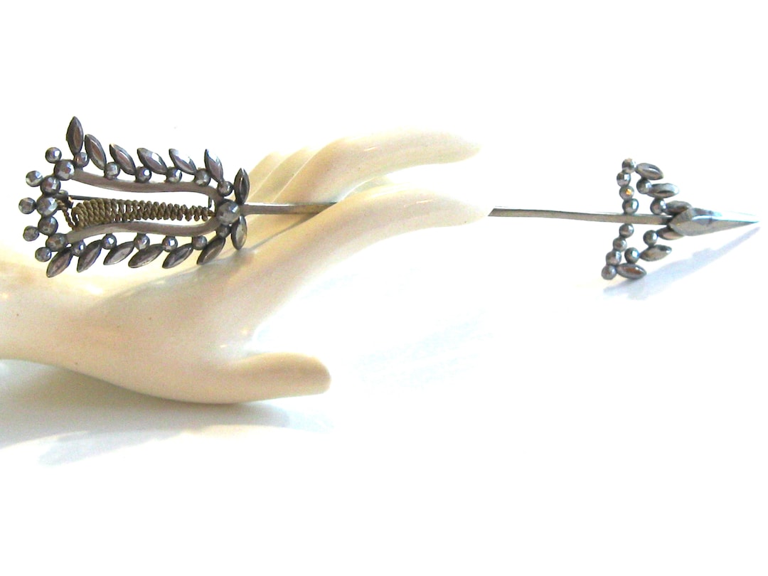 Antique Cut Steel Arrow Pin - Jabot Style - Archery Themed - Georgian ...