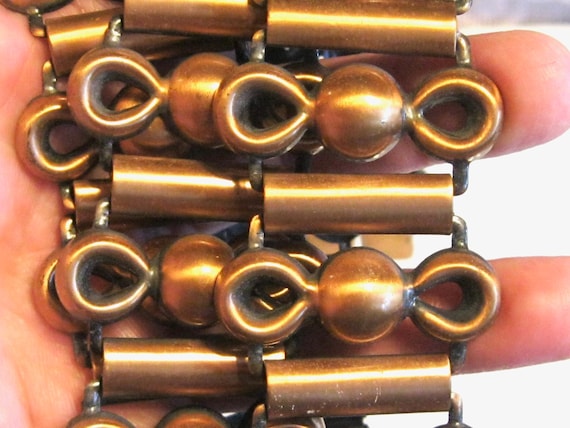 Rare Vintage High End Mod Pressed Copper Link Panel 2… - Gem