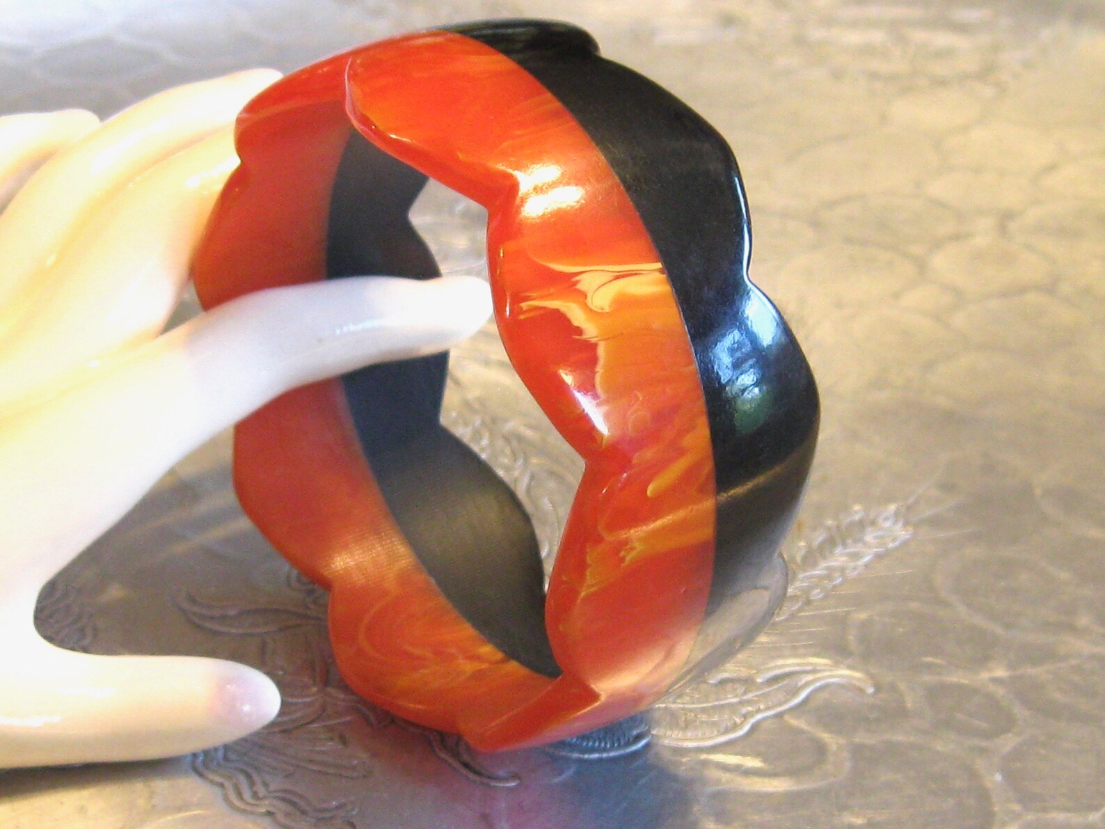 Vintage Bakelite Bangle Bracelet Layered Swirled / Marbled - Etsy