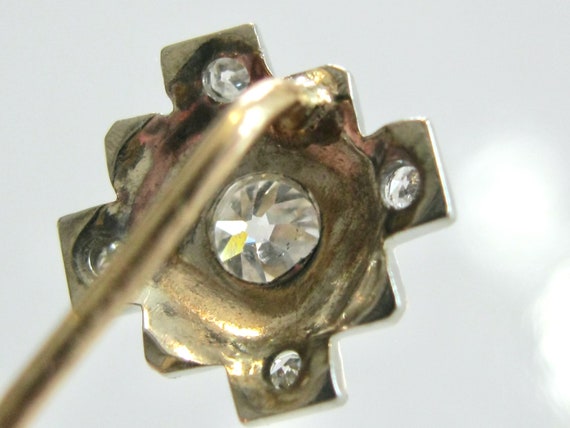 Antique 14k Gold and Diamond Geometric Zig Zag Stick … - Gem