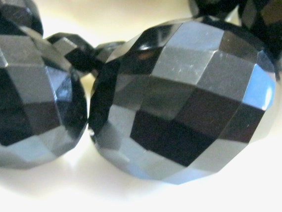 Antique Jet Faceted Black Bead Necklace, Whitby Jet N… - Gem