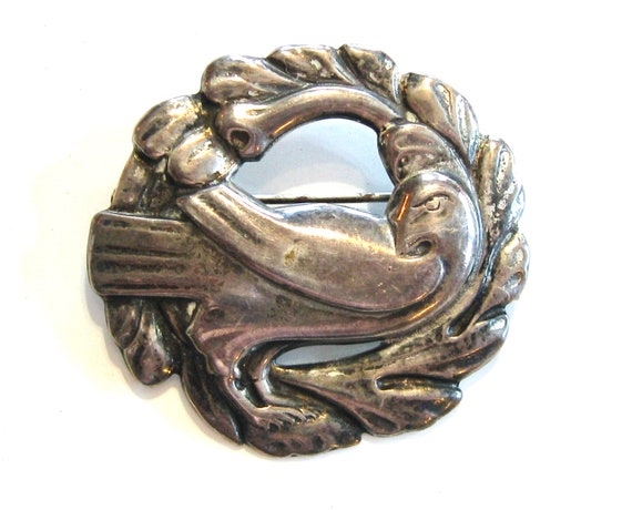 Coro Brooch, 1940's Coro, Scandinavian Bird Brooch, C… - Gem