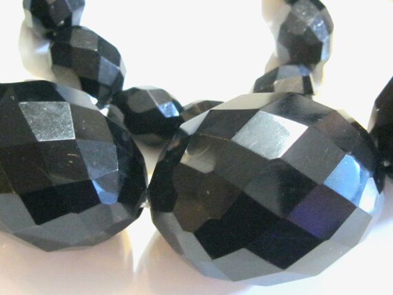 Antique Jet Faceted Black Bead Necklace, Whitby Jet N… - Gem