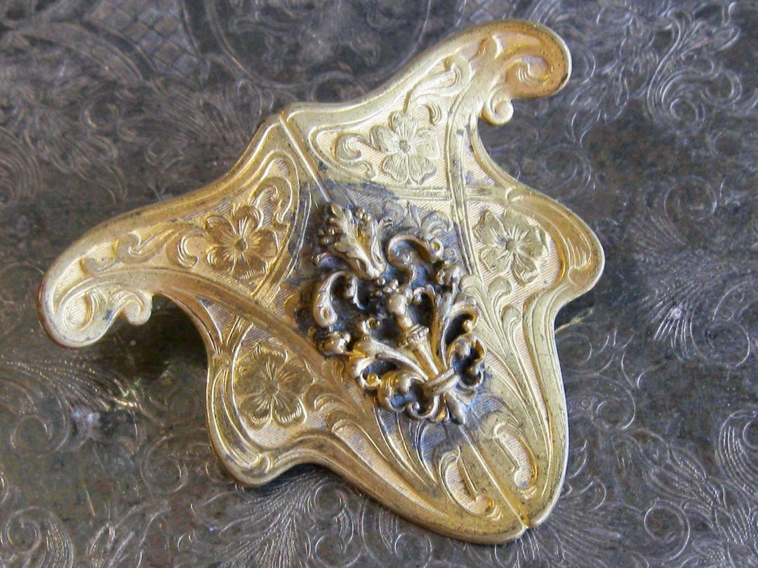 Intriguing Antique Regal Royal Pin / Brooch - Double Buckle Look With ...
