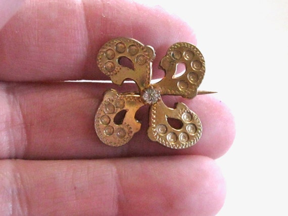 Victorian Good Luck Charm - Four Leaf Clover Shamrock… - Gem