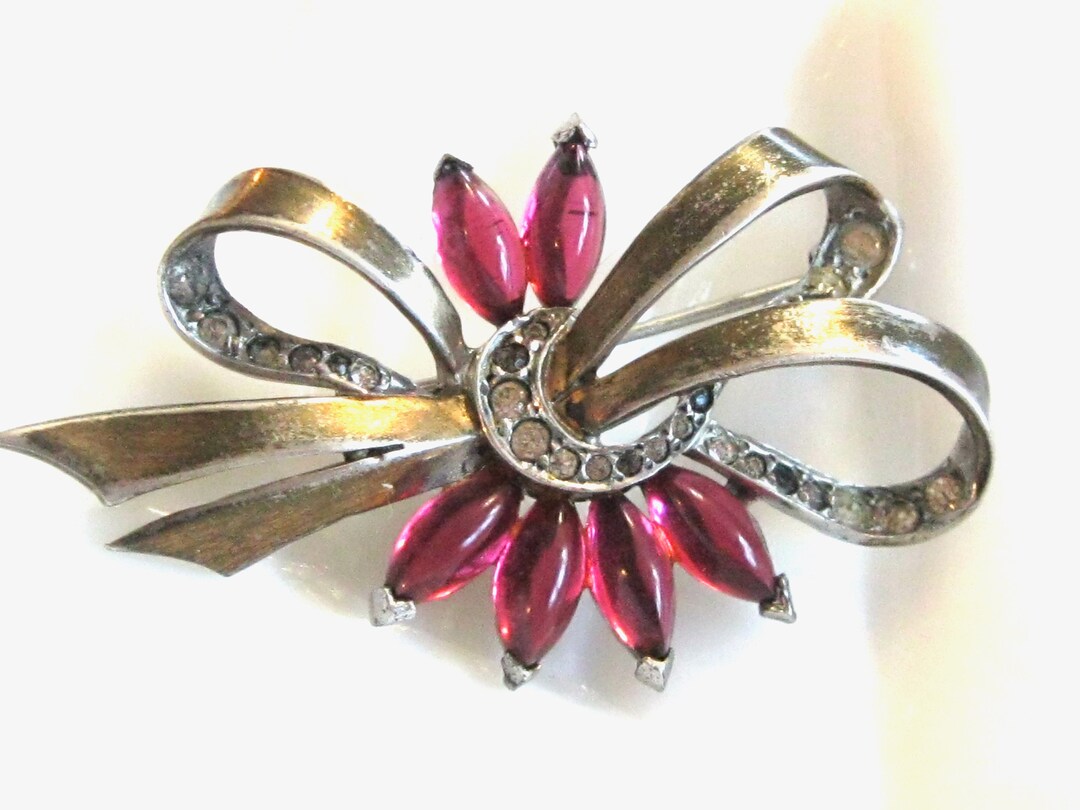 Boucher Brooch, Sterling Silver Designer Pin, Bow Brooch, Vintage ...