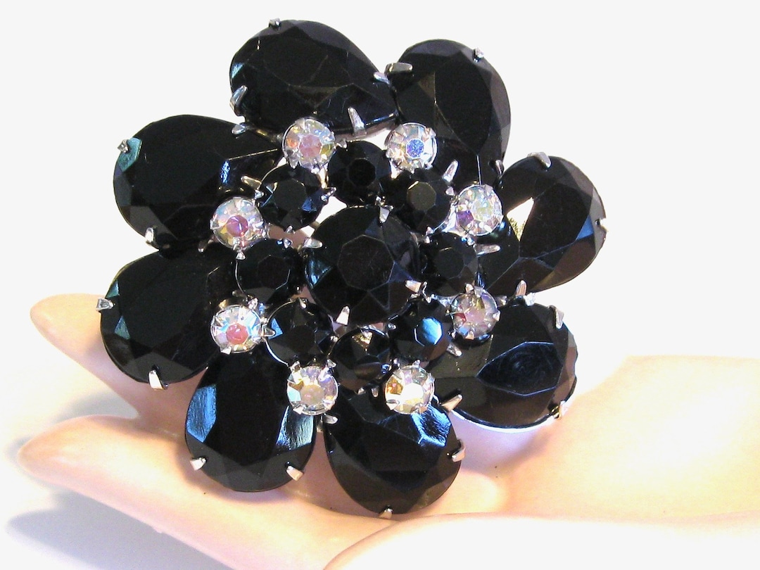 Chunky Big Bold Pinwheel Flower Swirl Pin Brooch -prong Set Glossy ...