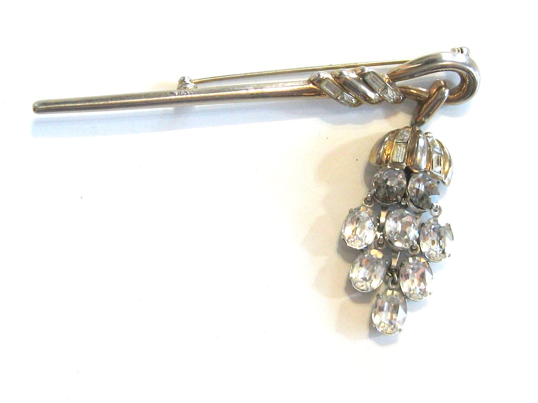 Trifari Grape Cluster Waterfall Cascade Brooch, Lasso Whip Flogger Rod ...
