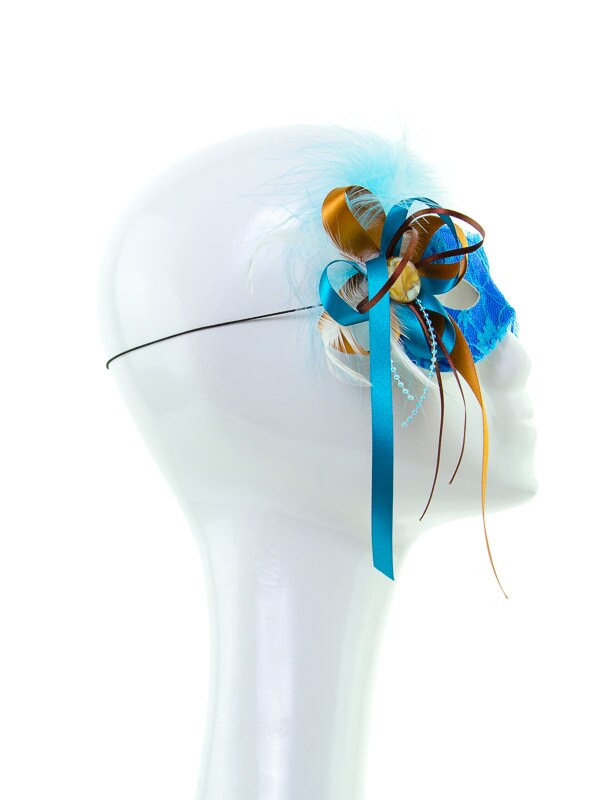 AQUAMARINE Blue Lace Masquerade Prom Mask - Etsy