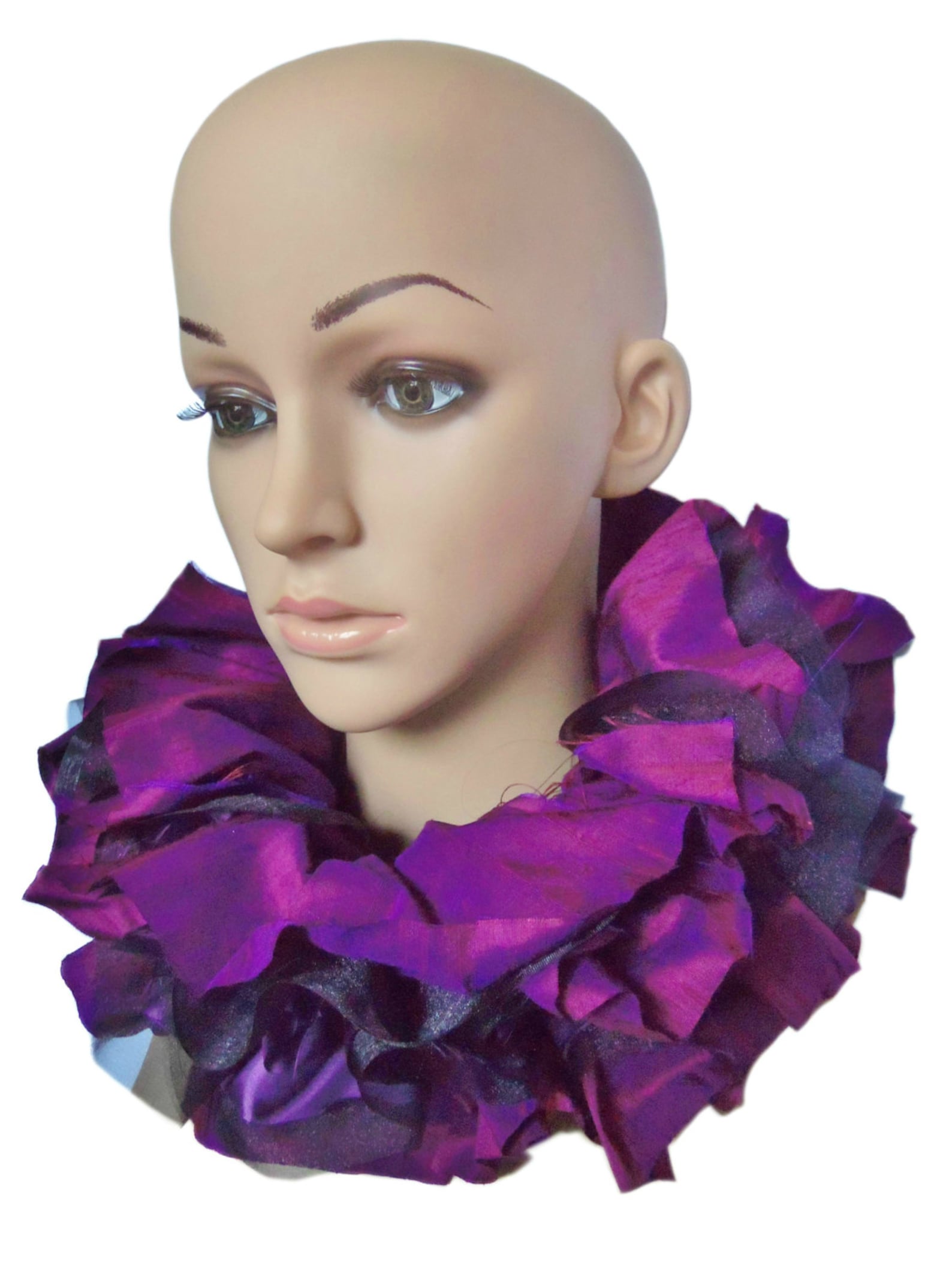 PURPLE ROSE - Luxury Silk and Satin Purple Neck Ruffle - Etsy