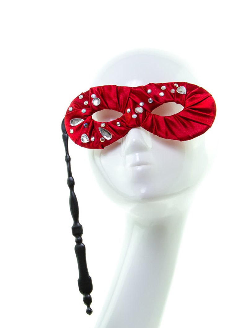 ROYAL SPARKLE! - Satin Red Masquerade Prom Mask - Etsy