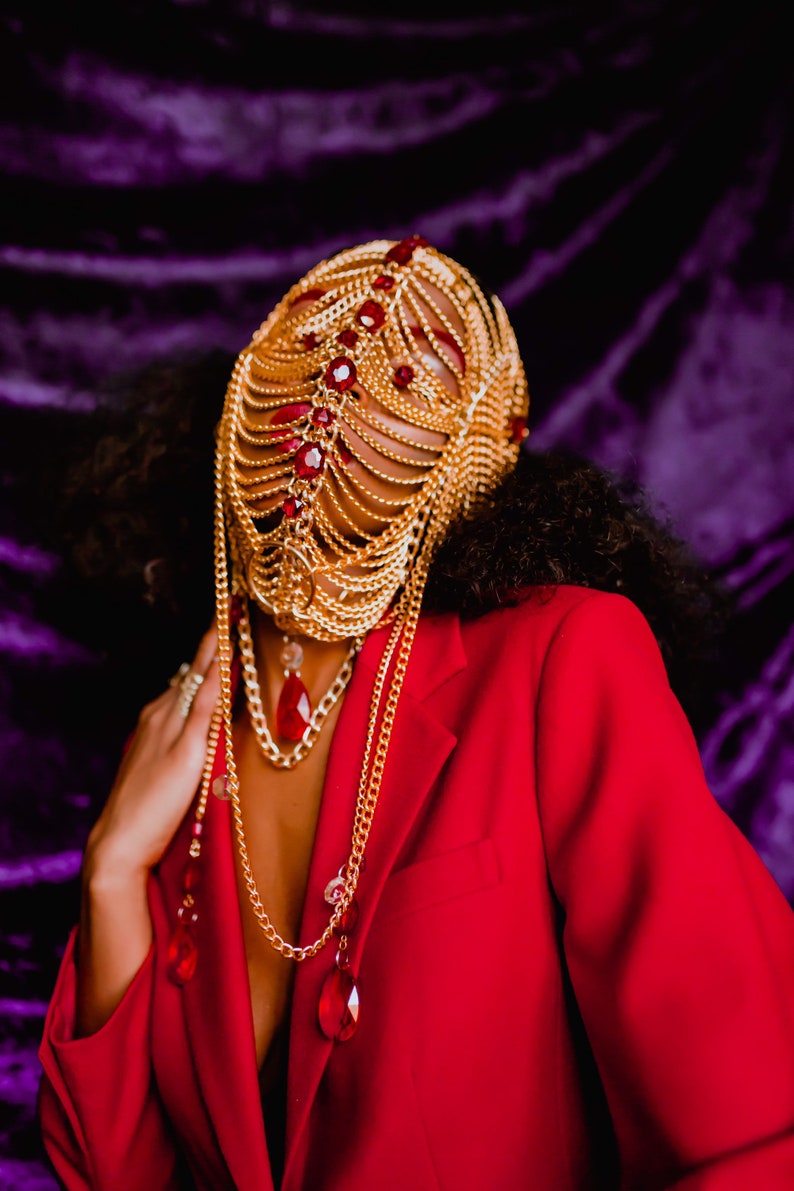 CHASTE - Gold Chain Mask - Etsy