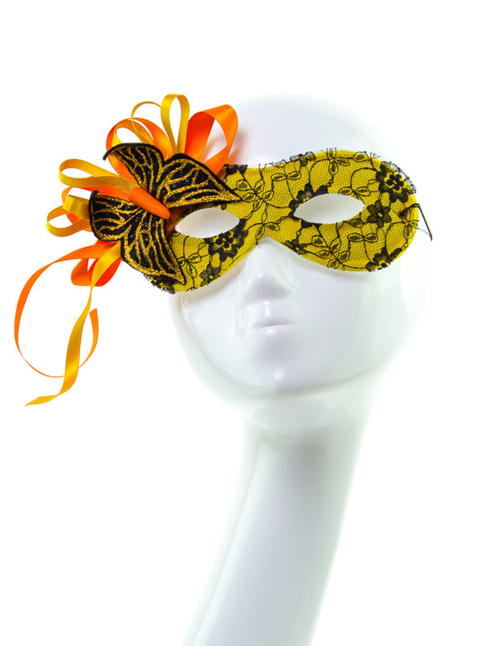 PAPILLON Black and Yellow Butterfly Masquerade Prom Mask - Etsy