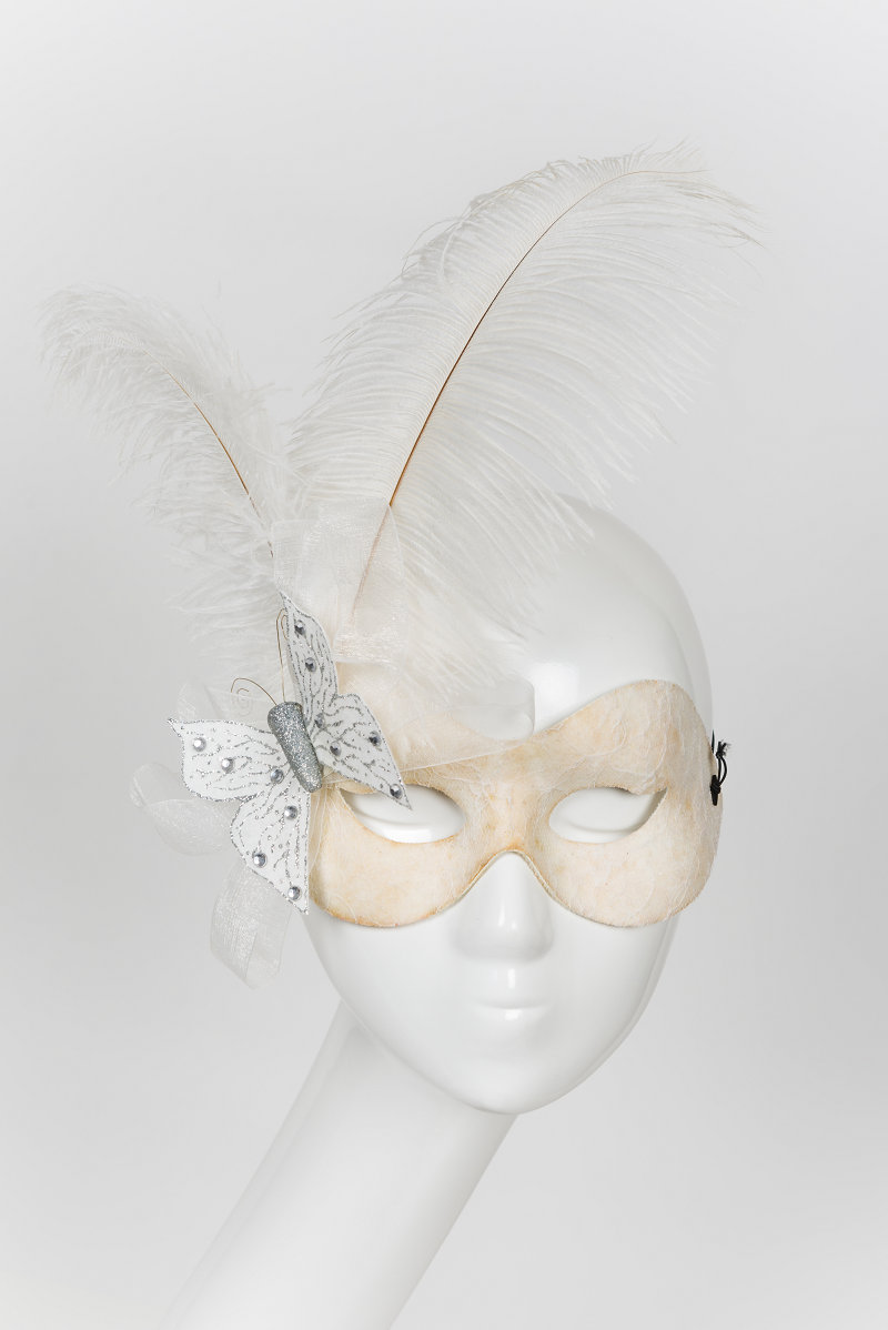 Elegance - Ivory Lace, Feather and Butterfly Masquerade Mask - Etsy