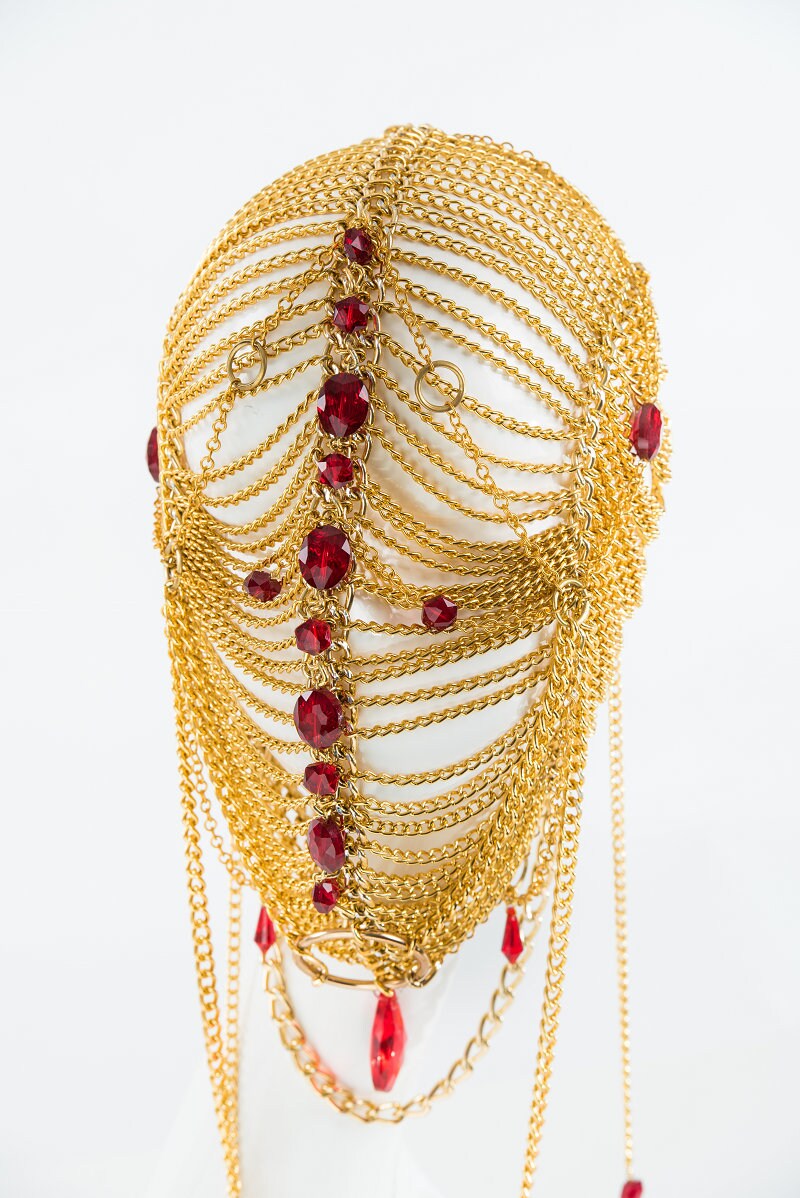 CHASTE - Gold Chain Mask - Etsy