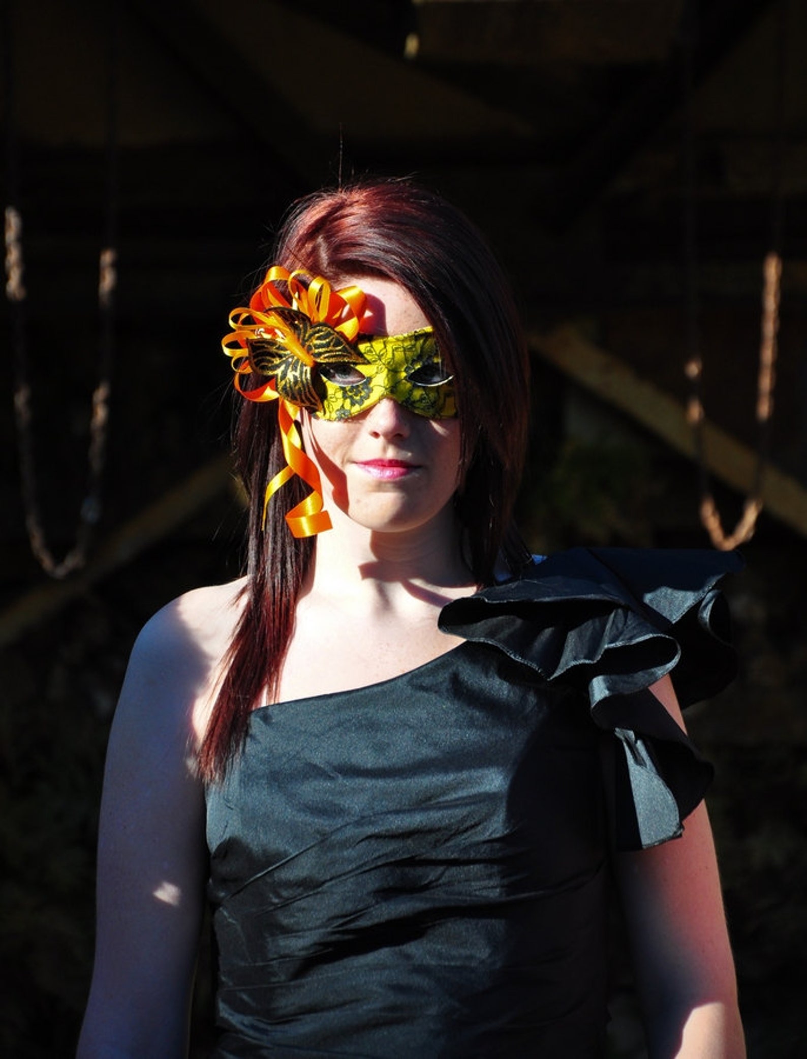 PAPILLON Black and Yellow Butterfly Masquerade Prom Mask - Etsy