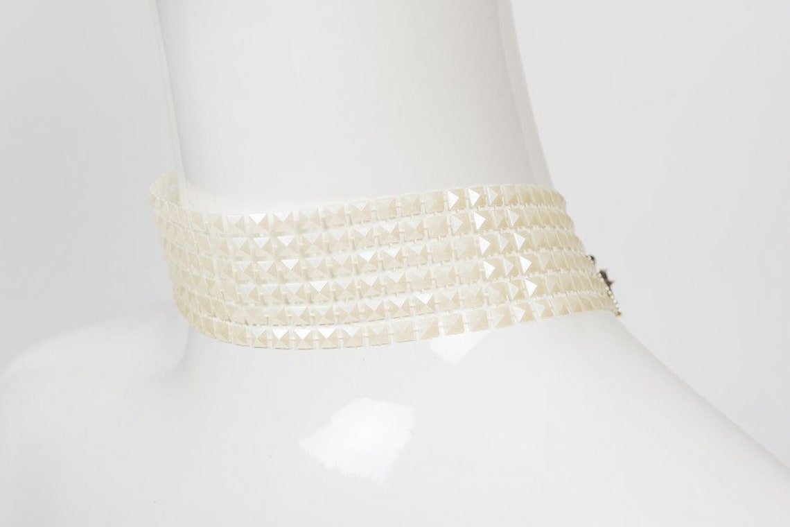 Pearl Choker Square Mesh Necklace - Etsy